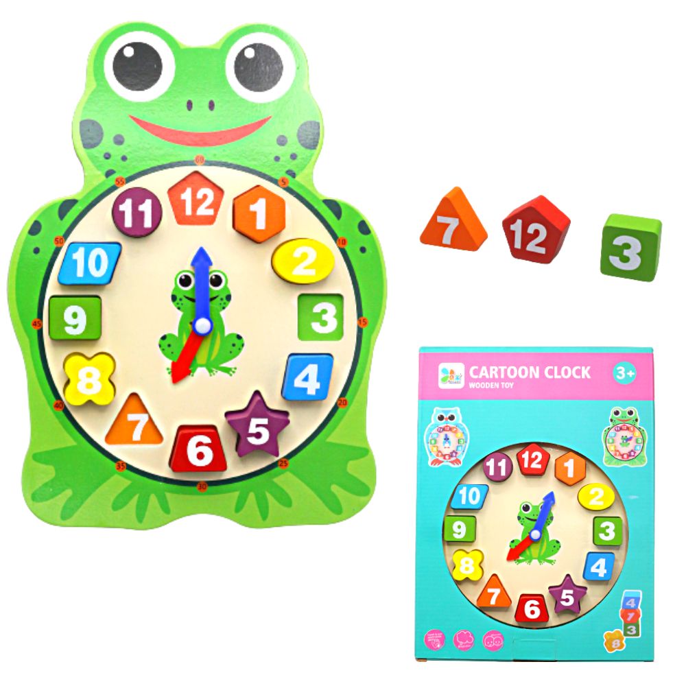 Wooden Cartoon Clock – Bingo Toys